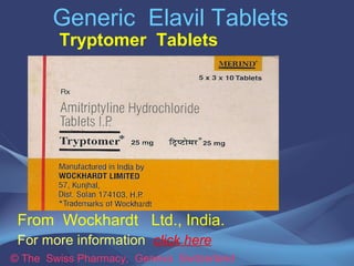 Generic Elavil Tablets for Treatment of Depression | ODP