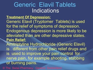 Generic Elavil Tablets for Treatment of Depression | ODP
