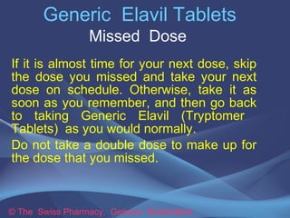 Generic Elavil Tablets for Treatment of Depression | ODP