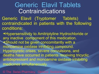 Generic Elavil Tablets for Treatment of Depression | ODP