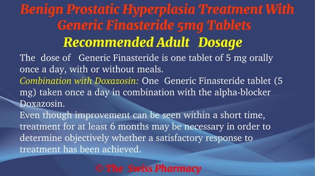 Benign Prostatic Hyperplasia Treatment With Generic Finasteride 5mg ...