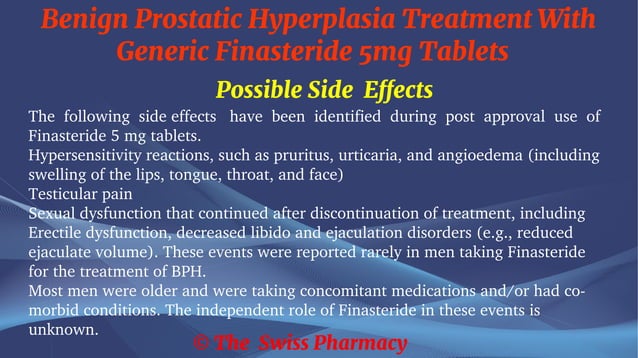 Benign Prostatic Hyperplasia Treatment With Generic Finasteride 5mg ...