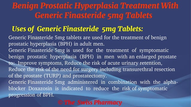Benign Prostatic Hyperplasia Treatment With Generic Finasteride 5mg ...