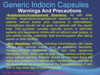 Generic Indocin Capsules for Treatment of Arthritis, Bursitis and ...