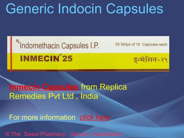 Generic Indocin Capsules for Treatment of Arthritis, Bursitis and ...