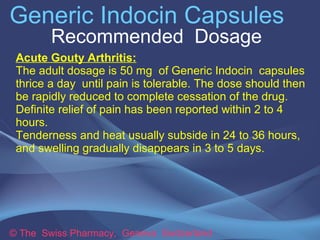 Generic Indocin Capsules for Treatment of Arthritis, Bursitis and ...