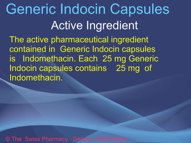 Generic Indocin Capsules for Treatment of Arthritis, Bursitis and ...