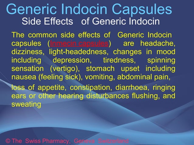 Generic Indocin Capsules for Treatment of Arthritis, Bursitis and ...
