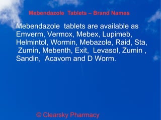 Generic Mebendazole Tablets (Lupimeb) | ODP