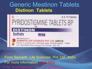 Generic Mestinon for Treatment of Myasthenia Gravis, Paralytic Ileus ...