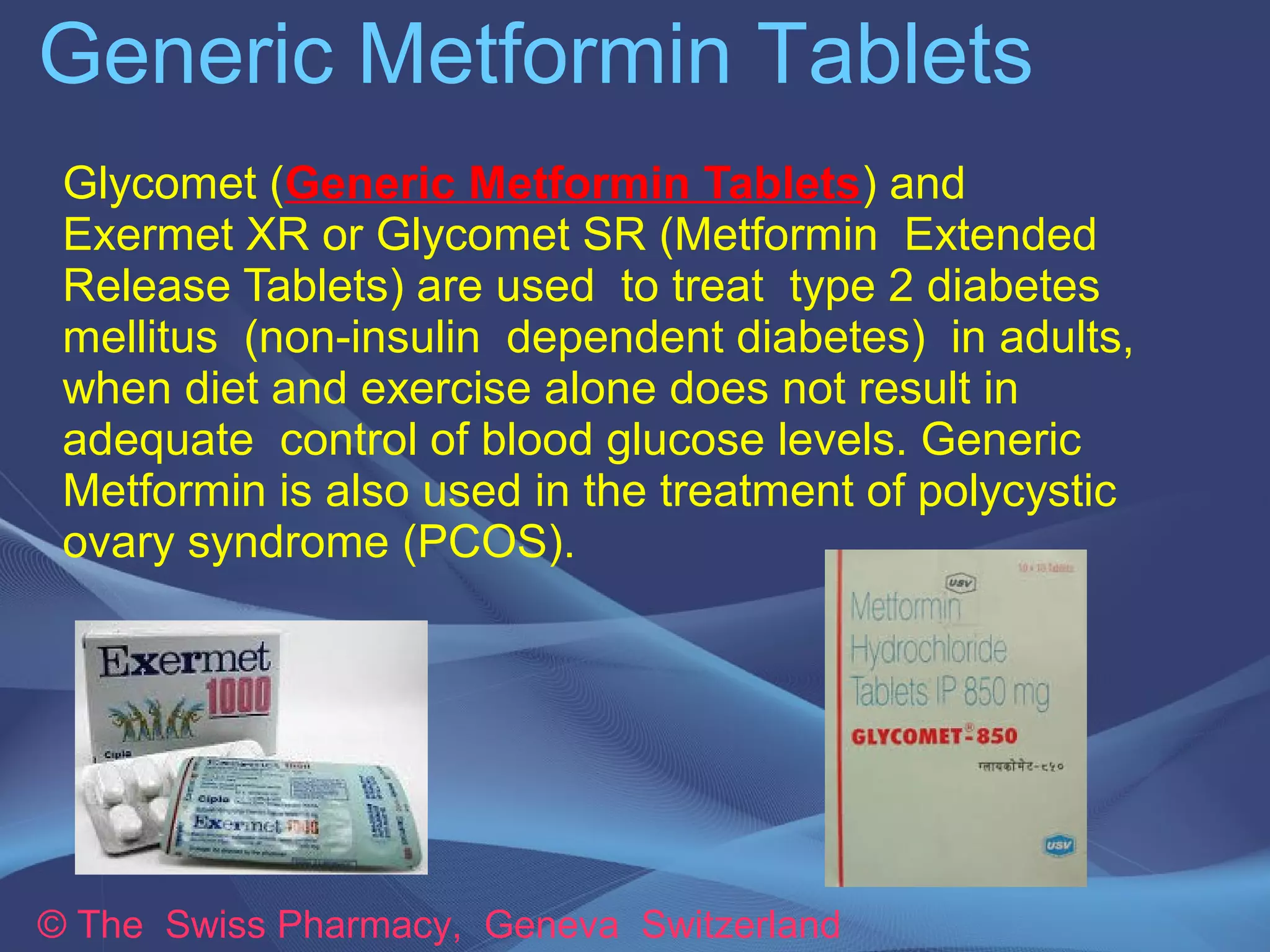 Generic Metformin Tablets for Treatment of Type 2 Diabetes (Non-Insulin ...