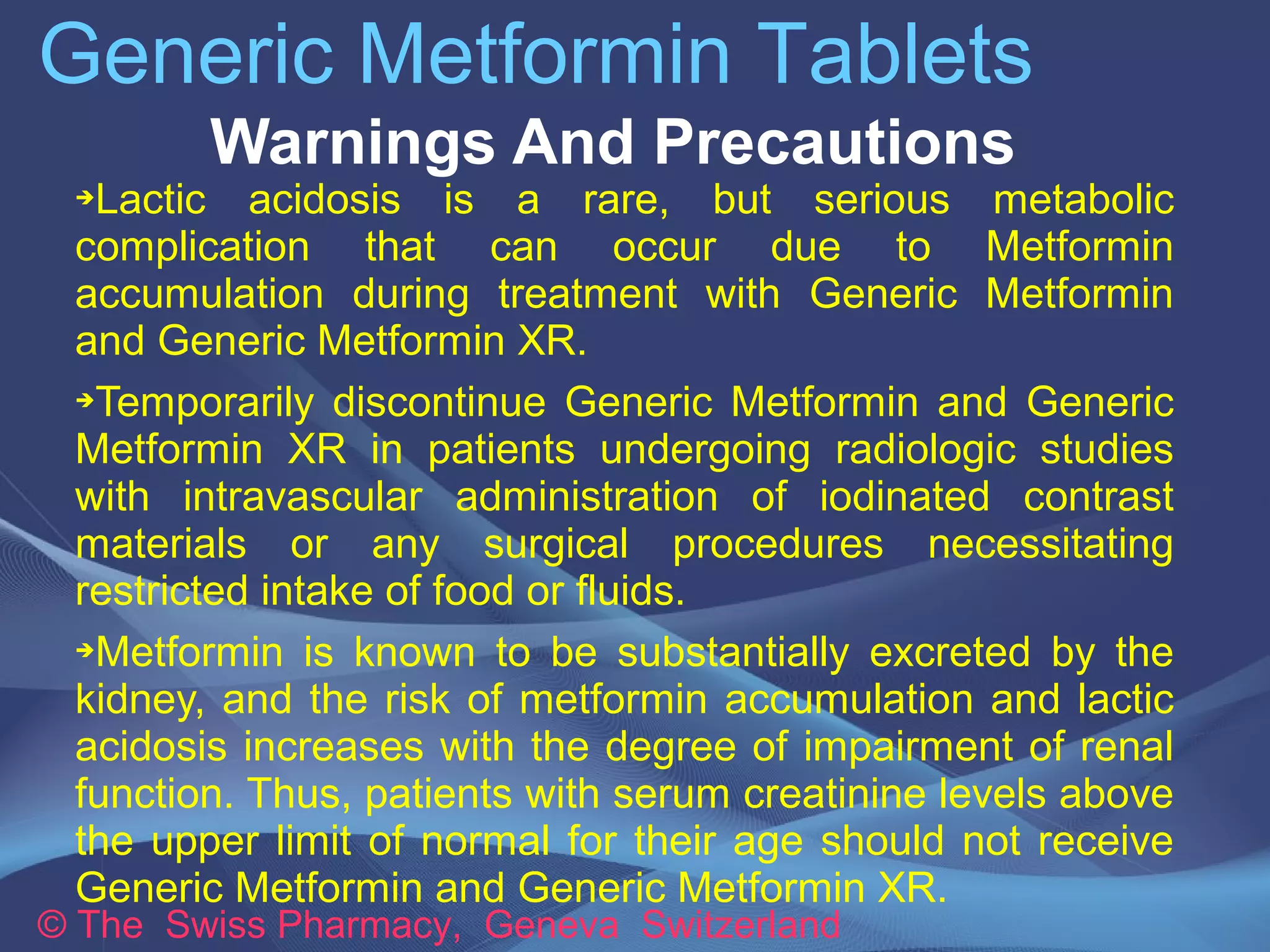 Generic Metformin Tablets for Treatment of Type 2 Diabetes (Non-Insulin ...
