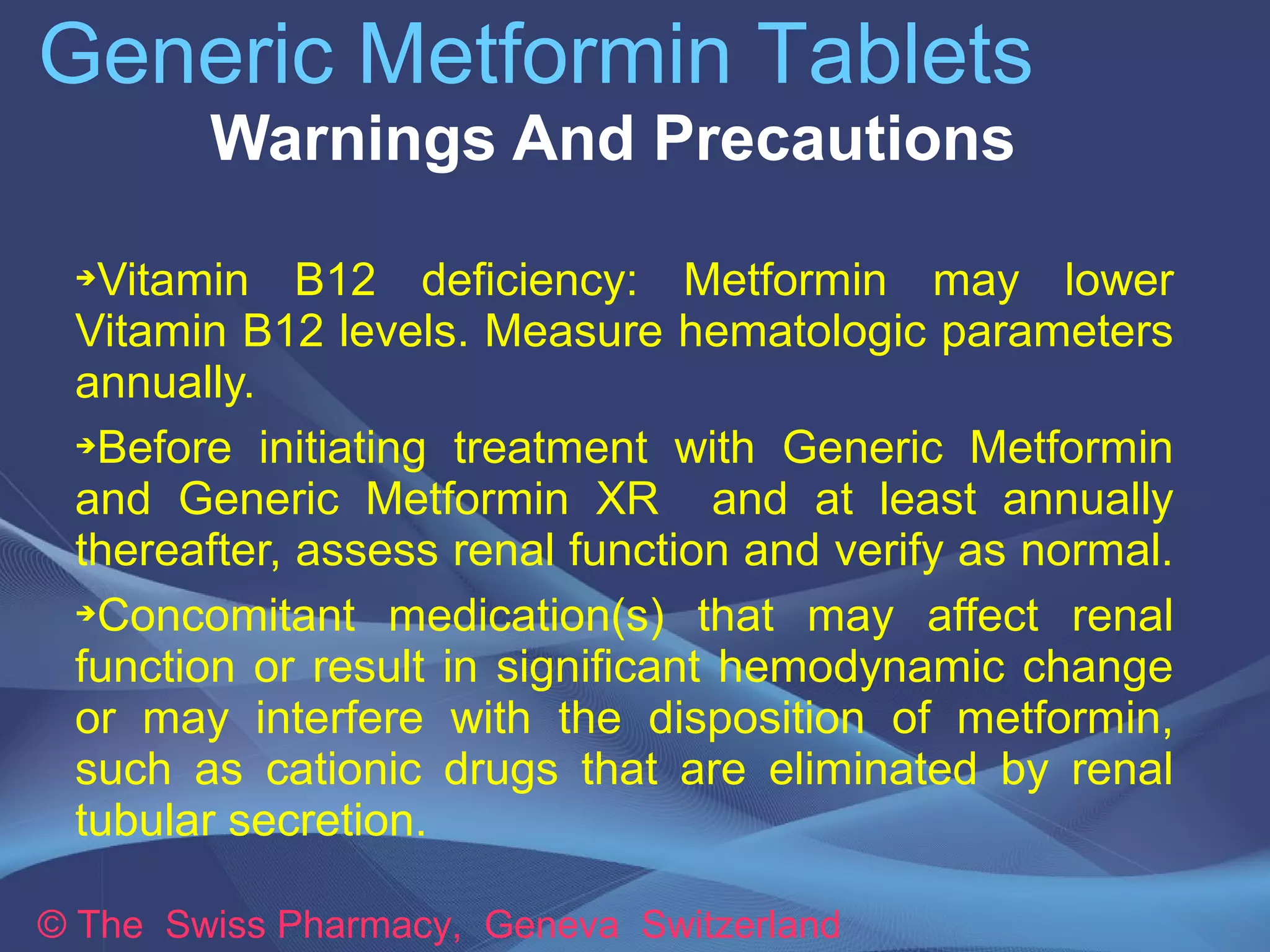 Generic Metformin Tablets for Treatment of Type 2 Diabetes (Non-Insulin ...