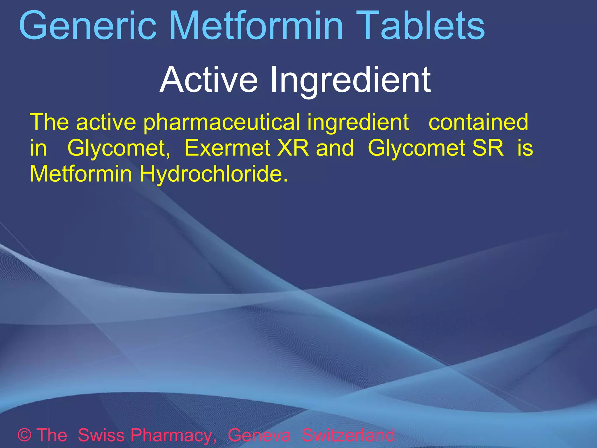 Generic Metformin Tablets for Treatment of Type 2 Diabetes (Non-Insulin ...