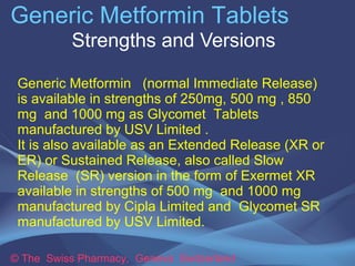 Generic Metformin Tablets for Treatment of Type 2 Diabetes (Non-Insulin ...