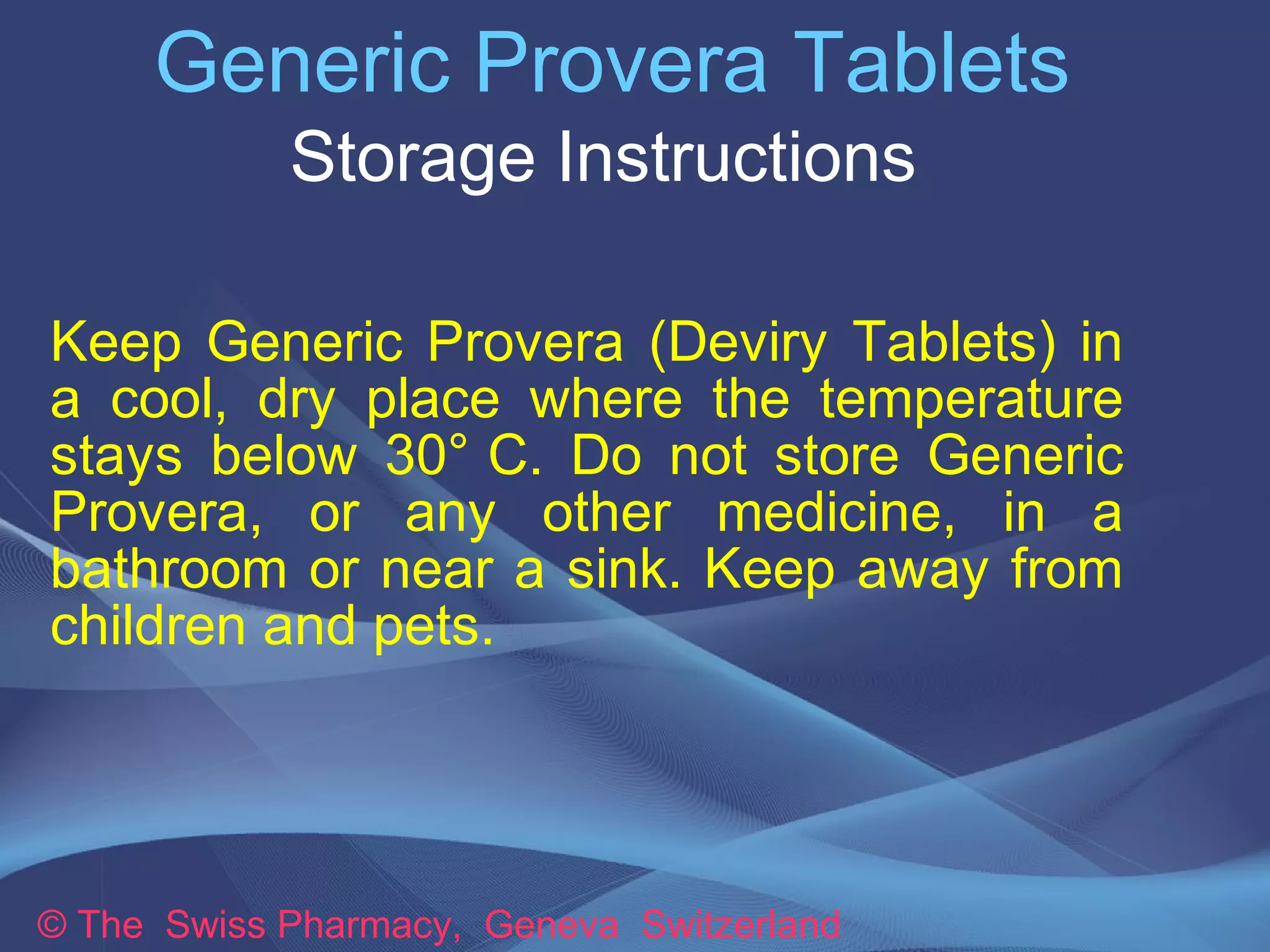Generic Provera Tablets for treatment of Secondary Amenorrhea ...