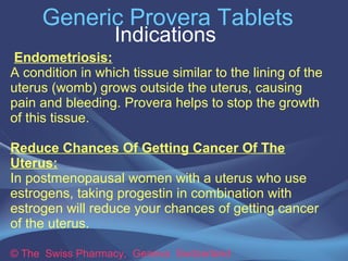 Generic Provera Tablets for treatment of Secondary Amenorrhea ...
