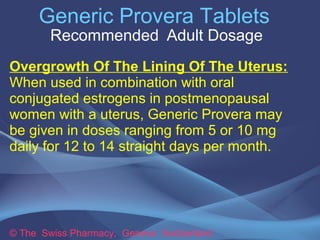 Generic Provera Tablets for treatment of Secondary Amenorrhea ...