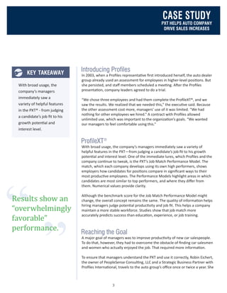 Profile XT helps auto company drive sales increases-sbp | PDF