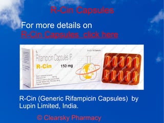 Generic Rifampin Capsules (R-Cin) | PPT
