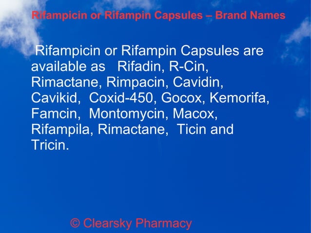Generic Rifampin Capsules (R-Cin) | PPT