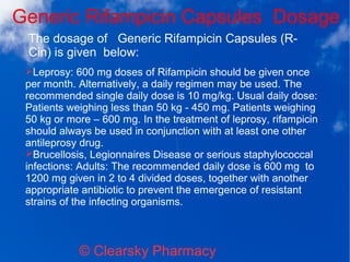 Generic Rifampin Capsules (R-Cin) | PPT