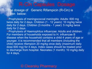 Generic Rifampin Capsules (R-Cin) | PPT