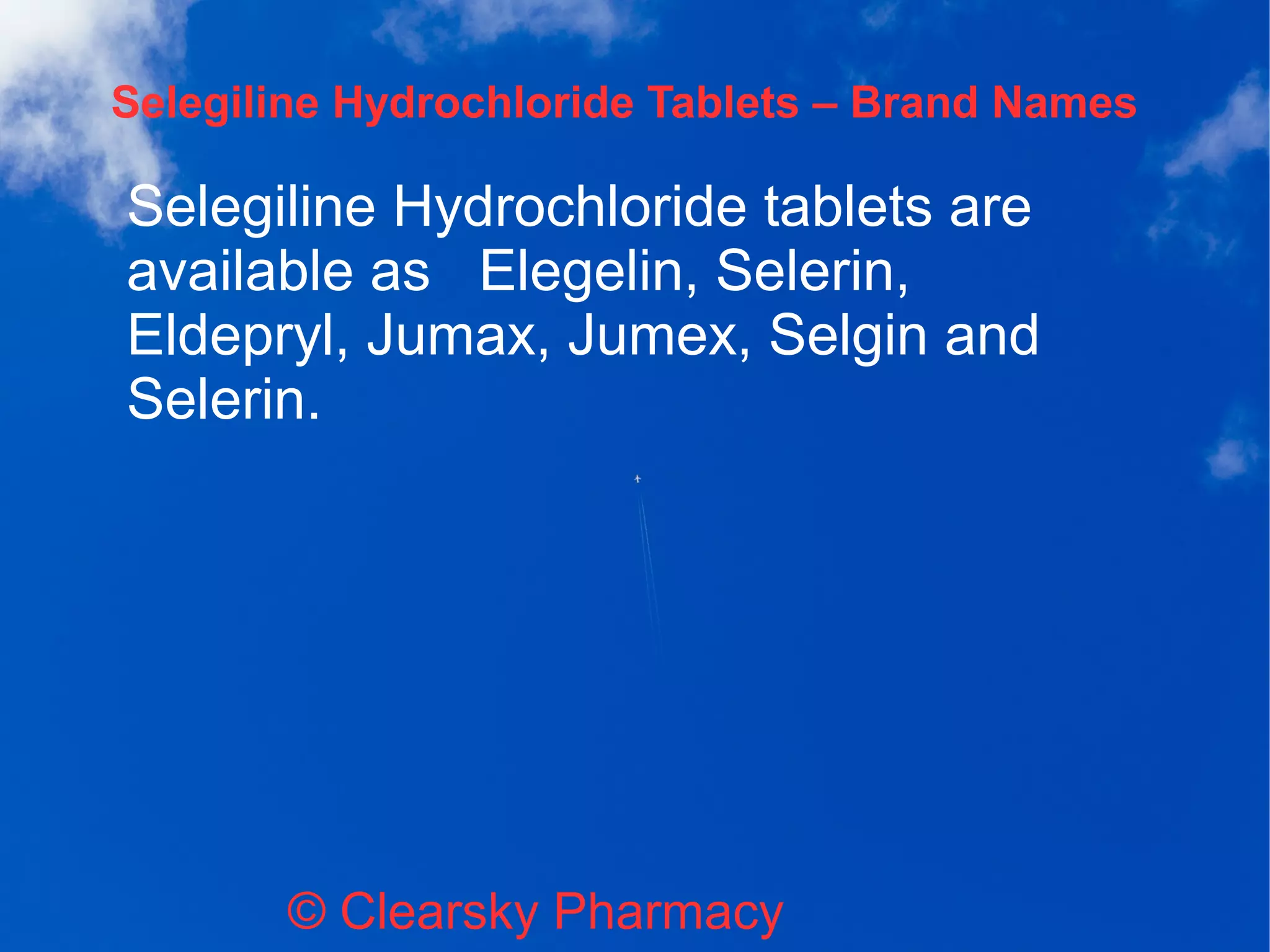 Generic Selegiline Tablets (Selgin) | PPT
