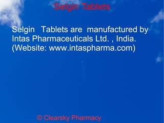 Generic Selegiline Tablets (Selgin) | PPT