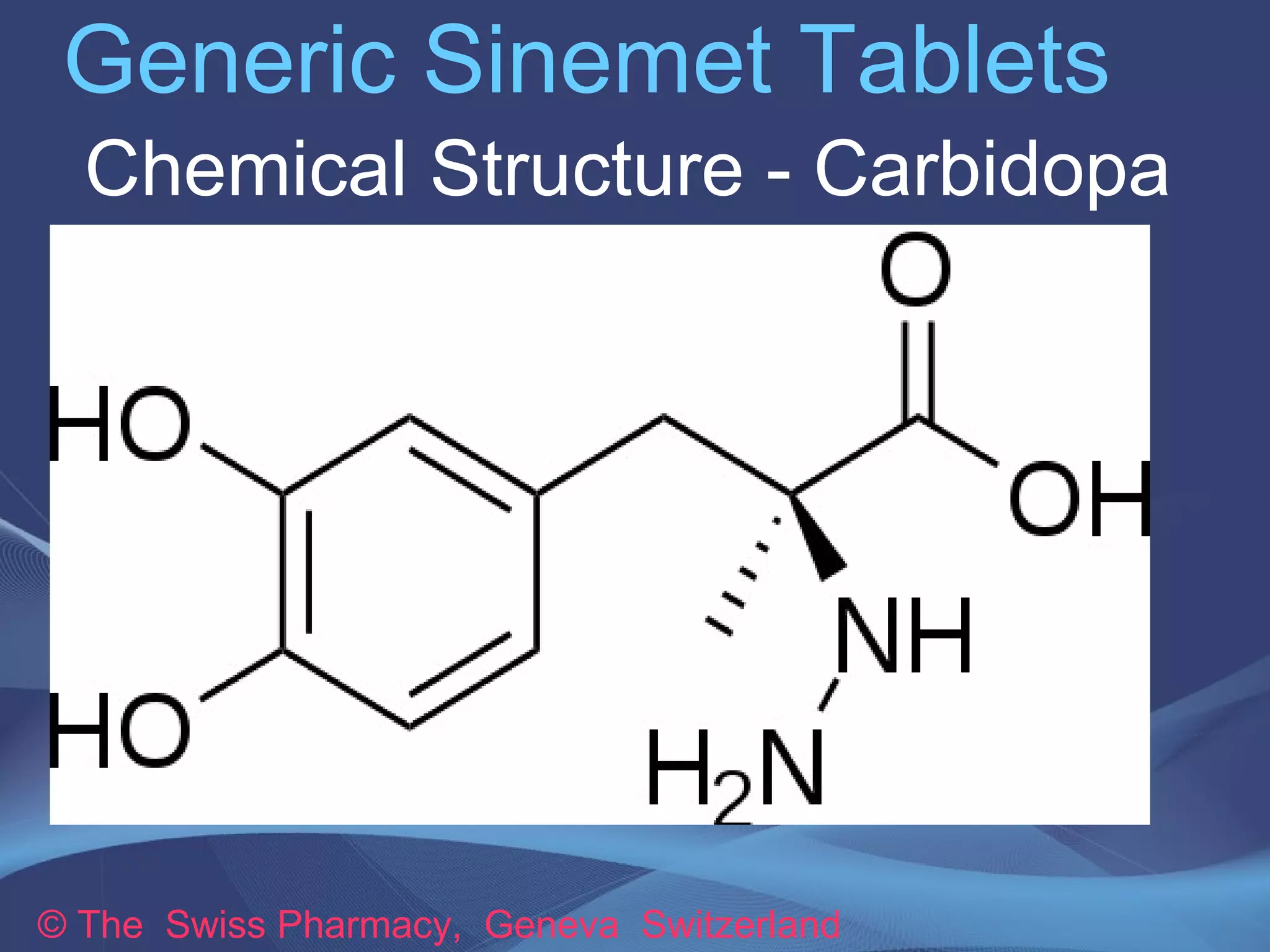 Generic Sinemet Tablets for Treatment of Parkinson's Disease and ...