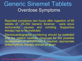 Generic Sinemet Tablets for Treatment of Parkinson's Disease and ...