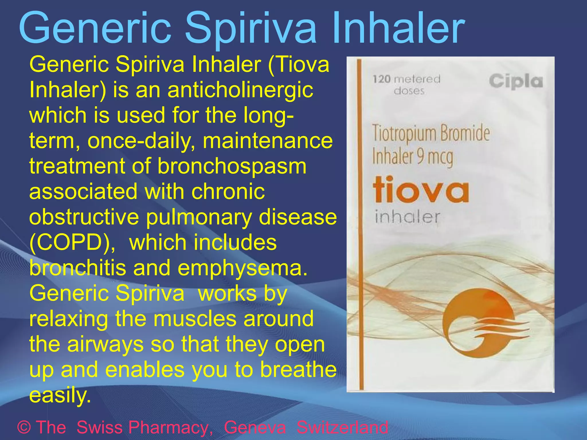 Generic Spiriva Inhaler for Treatment of COPD | ODP