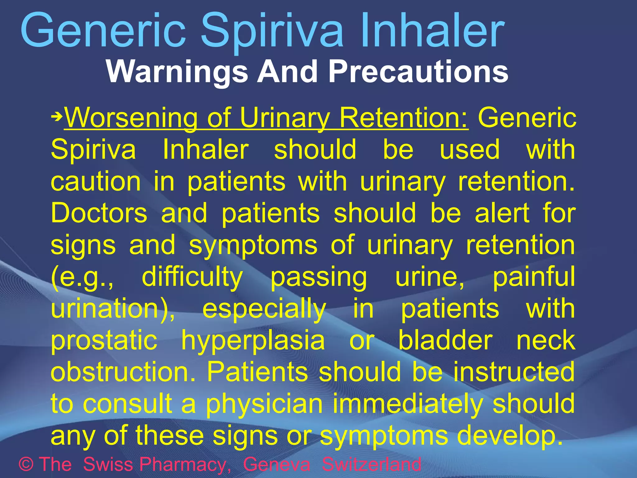 Generic Spiriva Inhaler for Treatment of COPD | ODP