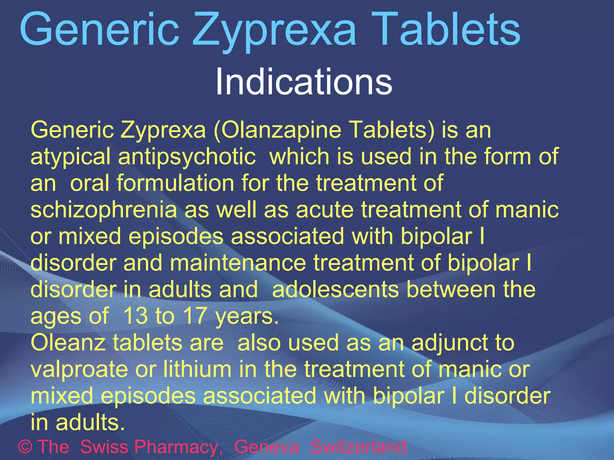 Generic Zyprexa Tablets | ODP