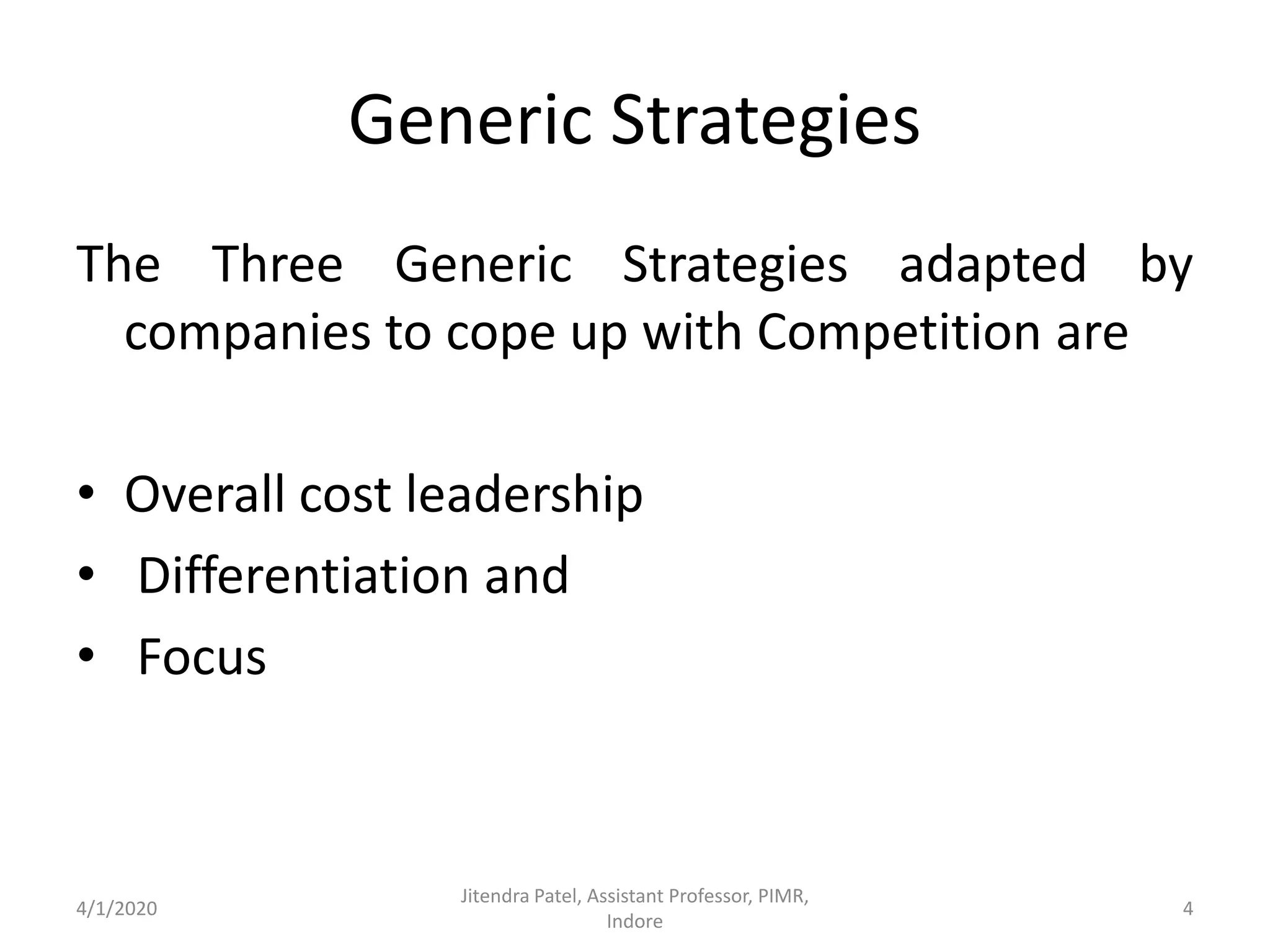 Generic and grand strategies | PPTX