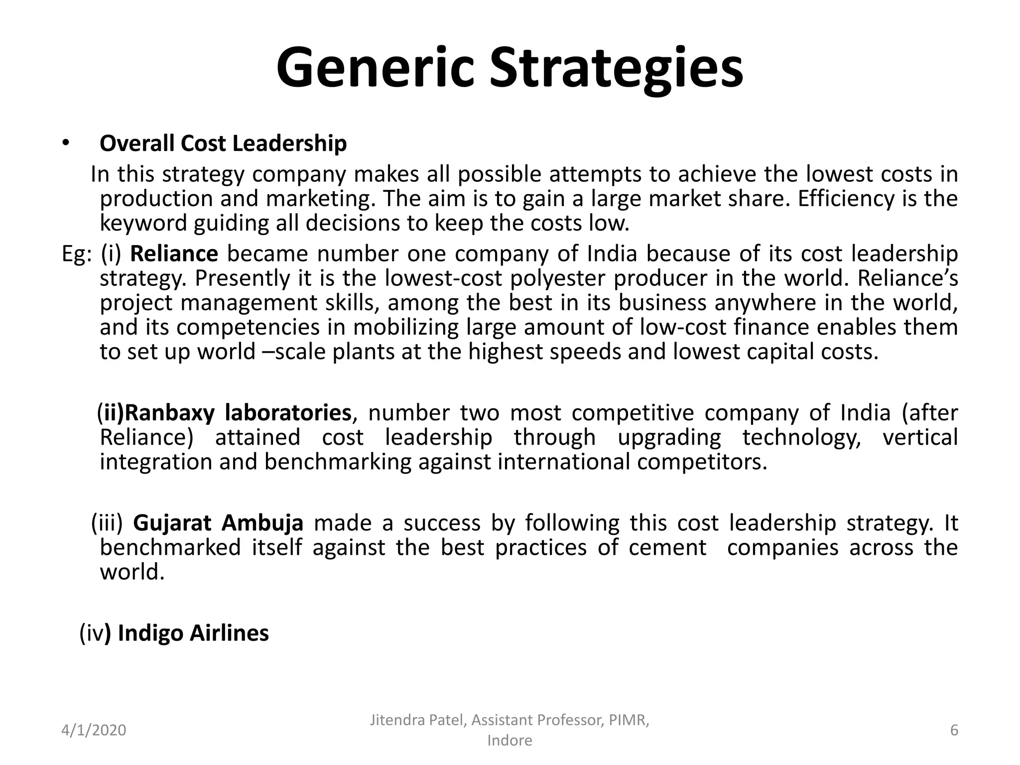 Generic and grand strategies | PPTX