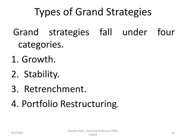 Generic and grand strategies | PPTX