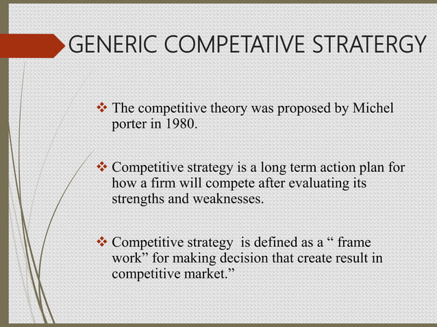Generic competitive strategy | PPT