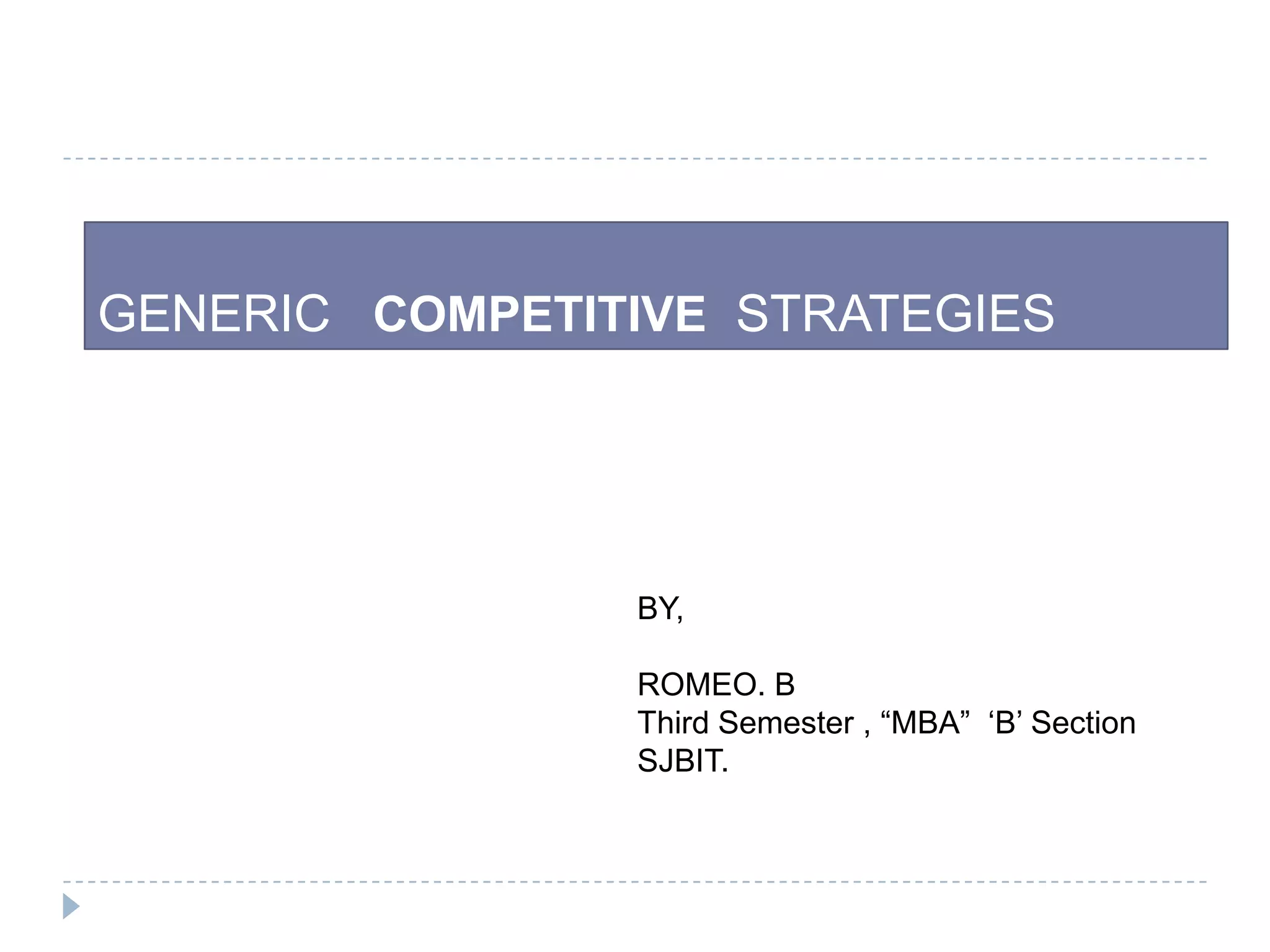 Generic competitive strategies | PPTX