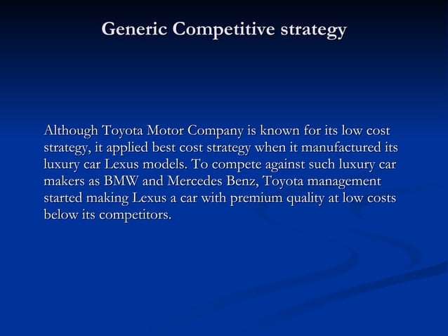 Generic competitive strategy | PPT