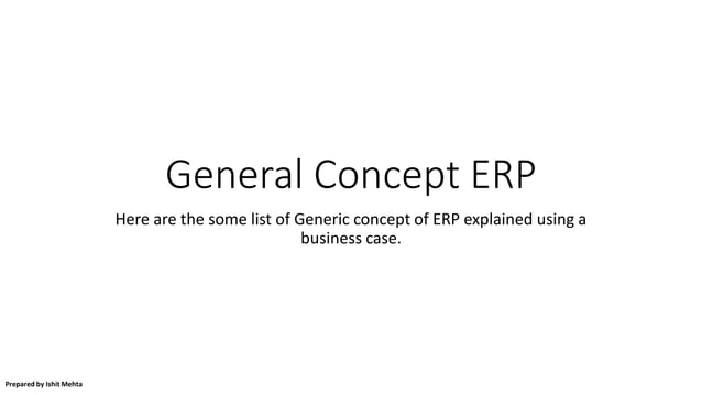 Generic concept of erp | PPT