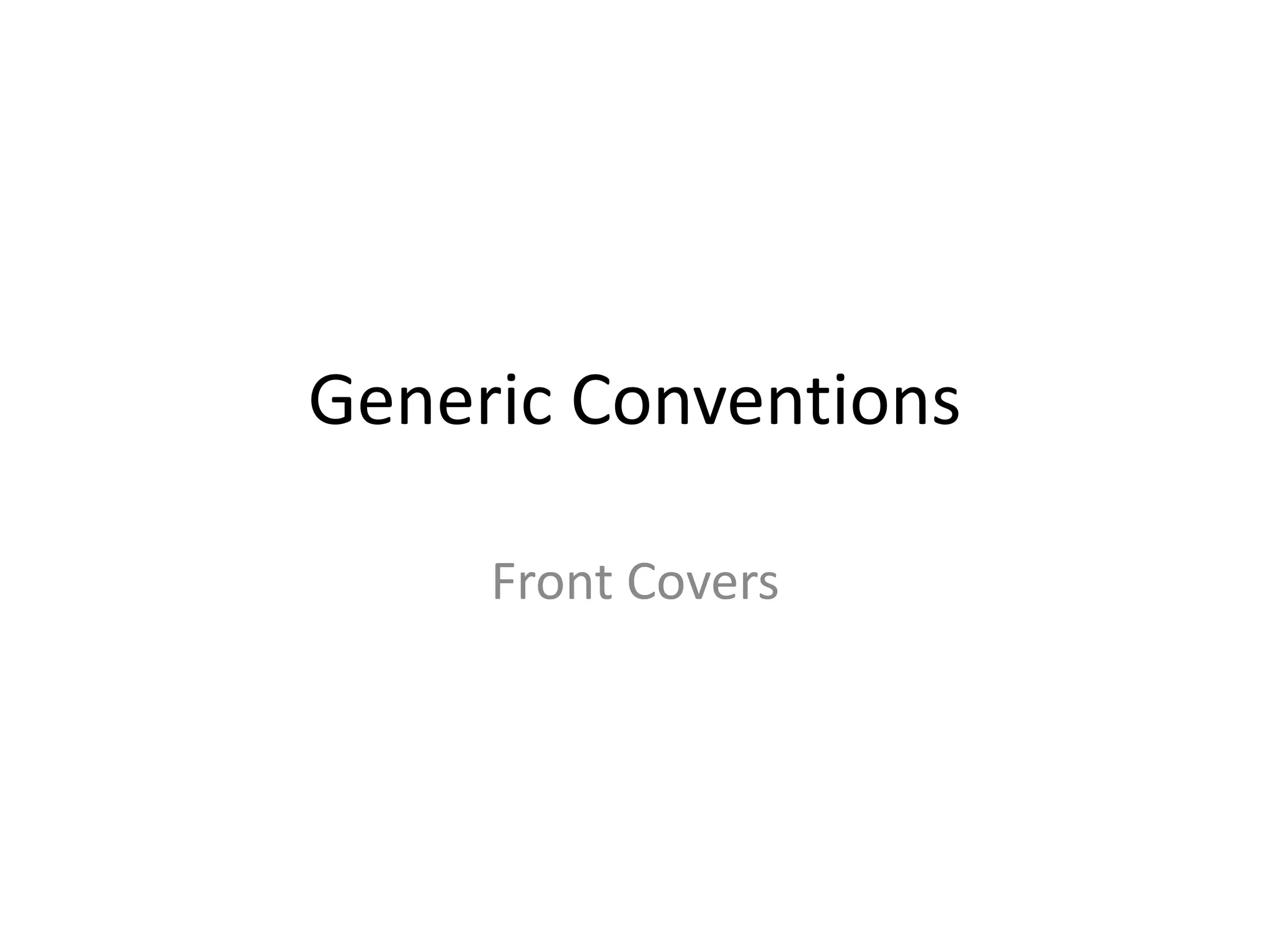 Generic conventions | PPT