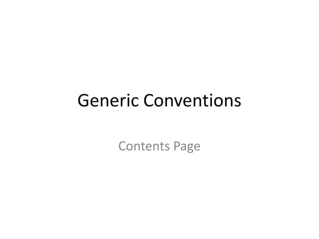 Generic conventions | PPT