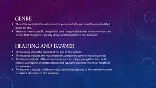 Generic conventions of a website | PPT