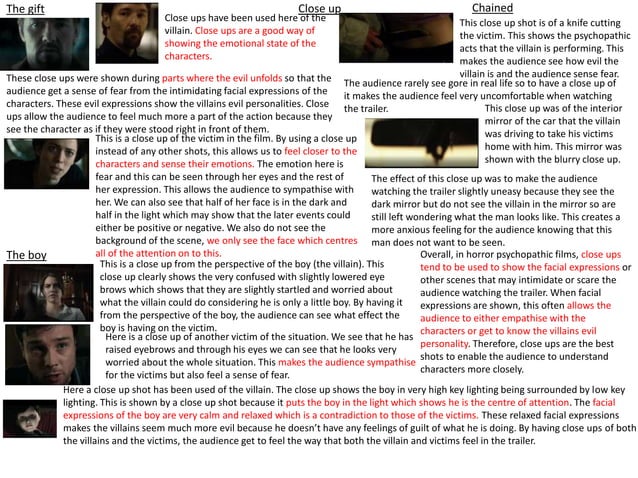 Generic conventions of camera work in psychological horror | PPT