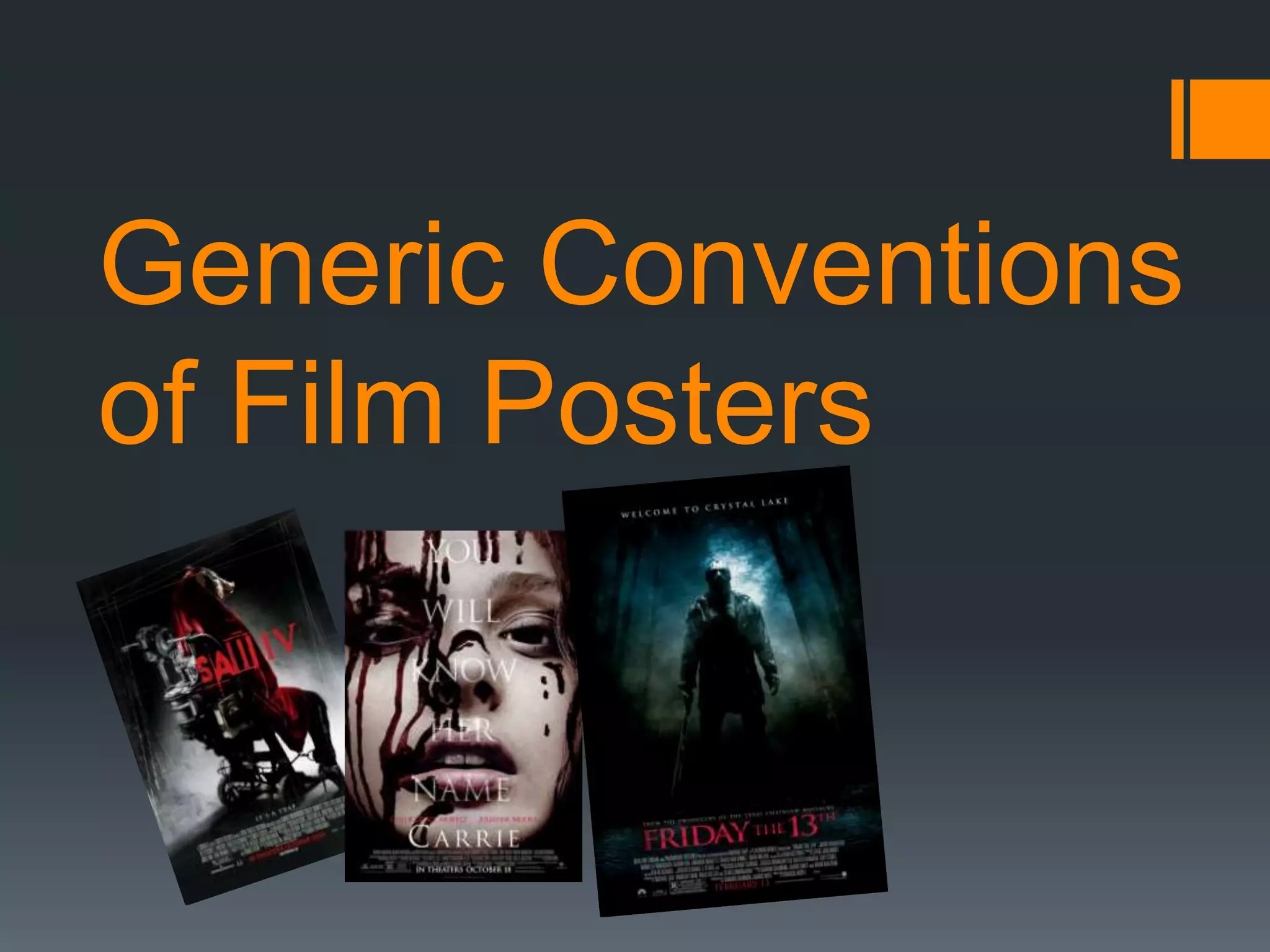Generic conventions of film posters | PPTX