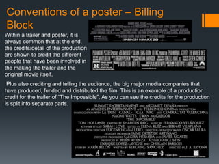 Generic conventions of film posters | PPTX