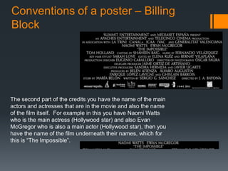 Generic conventions of film posters | PPTX
