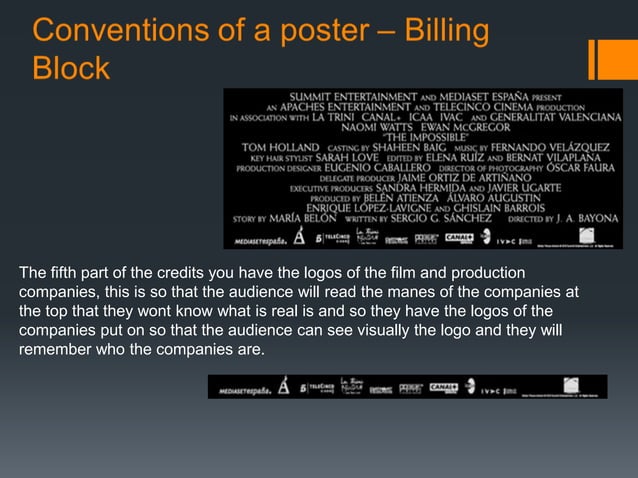 Generic conventions of film posters | PPT | Free Download
