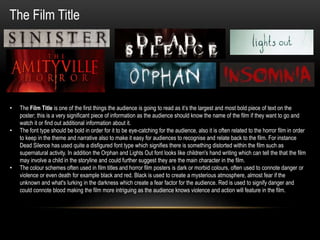 Generic Conventions of Horror Film Posters | PPTX